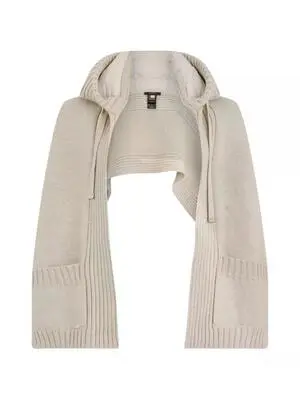 MOORER Luisia-cwh Hooded Chunky-knit Scarf - Neutrals