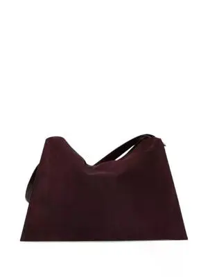 Orciani Midi Trinity Suede Logo-plaque Shoulder Bag - Red