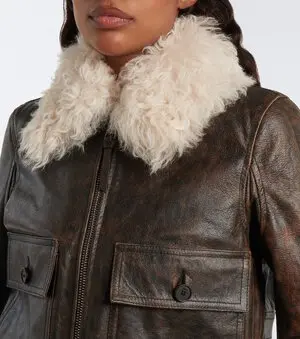 Fendi Shearling-trimmed Leather Jacket