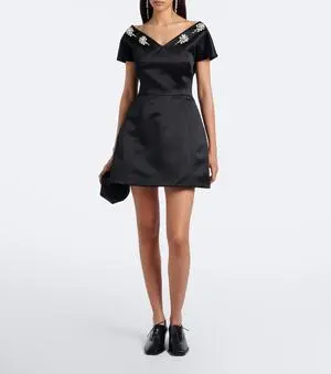Simone Rocha Embellished Satin Minidress