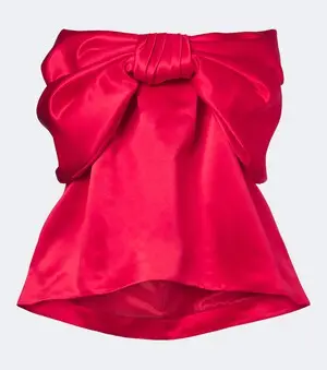 Simone Rocha Bow-detail Satin Top - Red