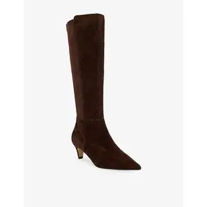 DUNE Shasa Suede Heeled Knee-high Boots