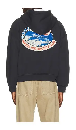 Rhude Automobile Club Zip-up Hoodie - Black