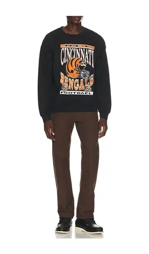Junk Food Bengals Helmet Crew Fleece Sweatshirt