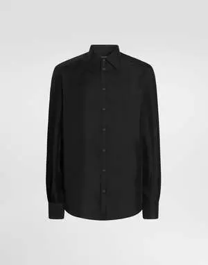 Dolce & Gabbana Silk Twill Martini Shirt Shirts - Black