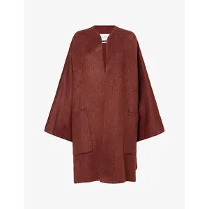 Max Mara Cape Alpaca And Wool Coat - Rust