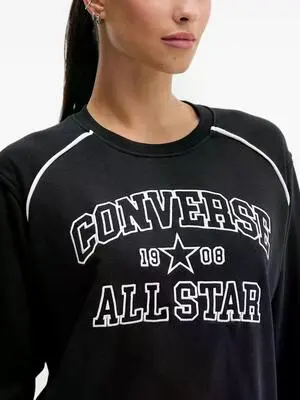 CONVERSE Logo-embroidered Piping-detail Sweatshirt