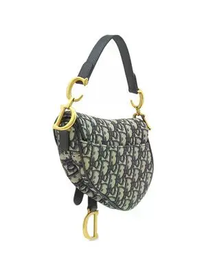 Dior 2000-2026 Mini Oblique Canvas Saddle Bag Satchel