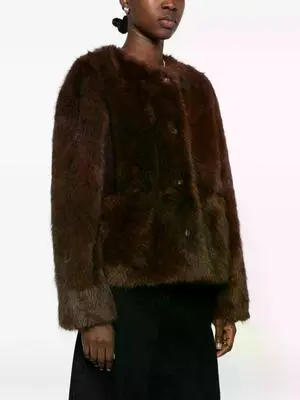 STAND STUDIO Siena Faux-fur Button-up Jacket