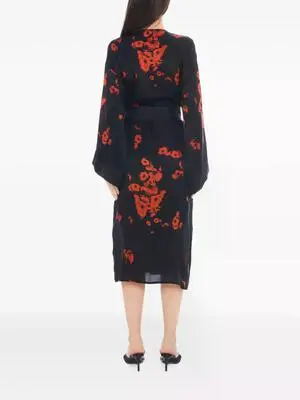 TESSITURA Poppy-print Silk Kimono