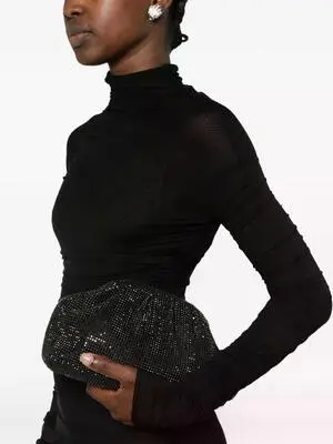 TWENTY FOURHAITCH Petra Crystal-embellished Ruched Clutch Bag