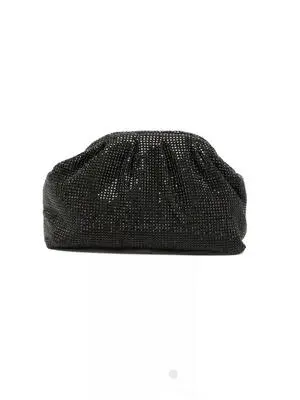 TWENTY FOURHAITCH Petra Crystal-embellished Ruched Clutch Bag - Black