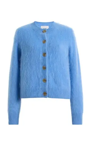 LISA YANG Azalea Brushed Cashmere Cardigan - Blue