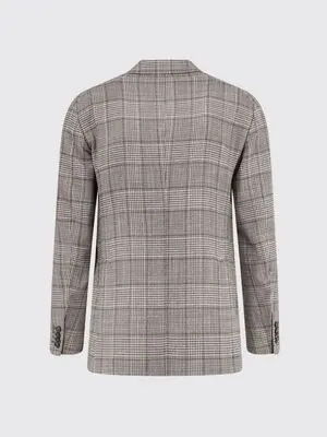 Tagliatore Single-breasted Wool And Silk Blazer With Prince Of Wales Check