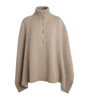 BARRIE Cashmere-blend Button-up Cape