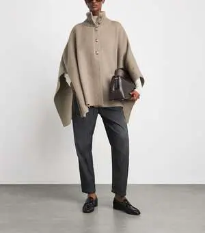 BARRIE Cashmere-blend Button-up Cape