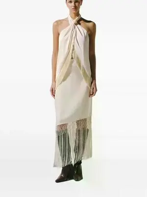 BAOBAB Austin Fringe-trimmed Maxi Skirt - Neutrals