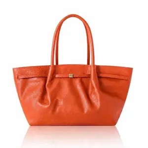 BETSY & FLOSS Perugia Leather Tote Bag In Burnt