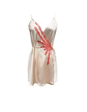 CAROL COELHO Neutrals Splash Silk & Viscose Wrap Nightie - Brown