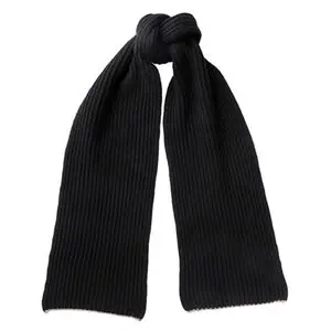 KINALBA Neutrals Gents Chunky Ribbed Cashmere Scarf - Black