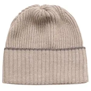 PERALUNA Sorrel Ribbed Knit Beanie In Milky