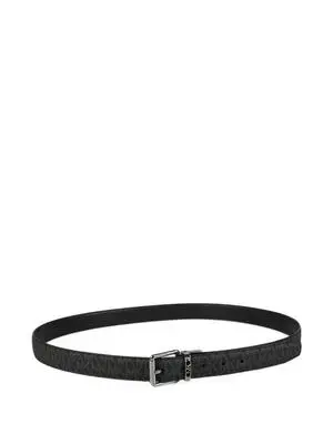 Michael Kors Monogram-print Buckle-fastening Belt - Black
