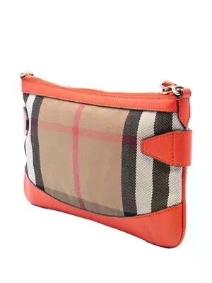 Burberry 2000-2017 House Check Canvas And Leather Bridle Peyton Crossbody Bag