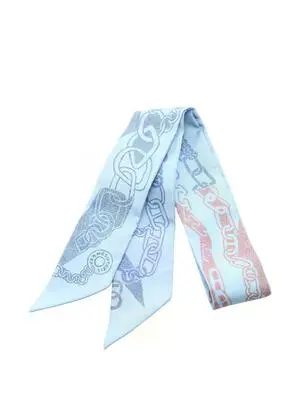 Hermès Bouclé Et Maillon Scarf - Blue