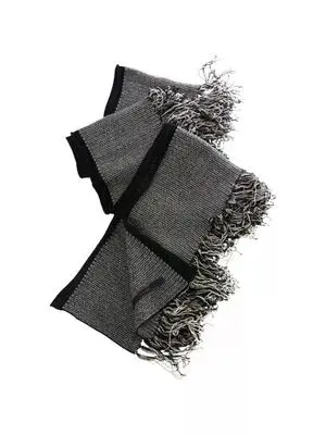 ZIGGY CHEN Fringed-edge Textured-knit Scarf