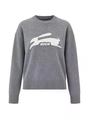 MSGM Rabbit-intarsia Crew-neck Sweater