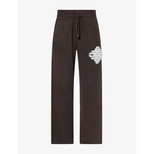 THE COUTURE CLUB Fluffy Straight-leg Knit Trousers - Brown