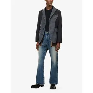 KHOKI Contrast-panel Tailored Wool Jacket