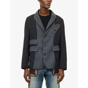 KHOKI Contrast-panel Tailored Wool Jacket
