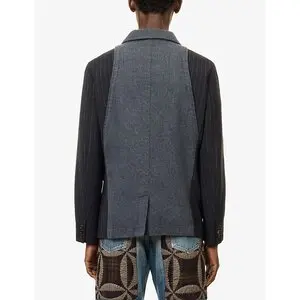 KHOKI Contrast-panel Tailored Wool Jacket