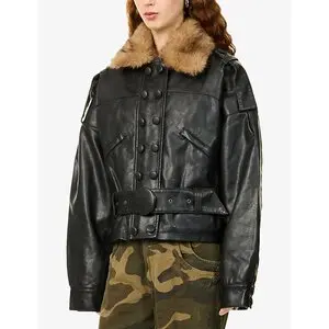 JADED LONDON Sydney Belted Faux Leather Jacket