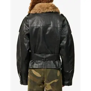 JADED LONDON Sydney Belted Faux Leather Jacket
