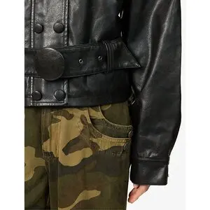 JADED LONDON Sydney Belted Faux Leather Jacket