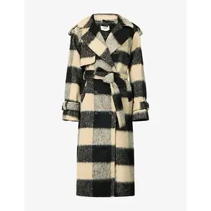 4TH & RECKLESS Carey Check Long Woven Coat - Multi