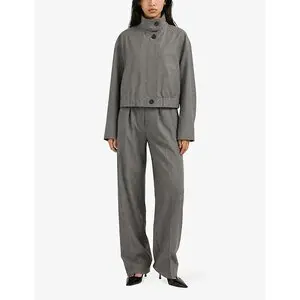 The Kooples Wide Mid-rise Wool-blend Trousers