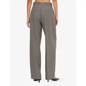 The Kooples Wide Mid-rise Wool-blend Trousers