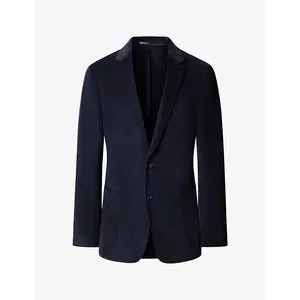 HACKETT  Notch-lapel Brushed-texture Cotton-twill Blazer