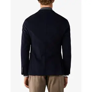 HACKETT  Notch-lapel Brushed-texture Cotton-twill Blazer