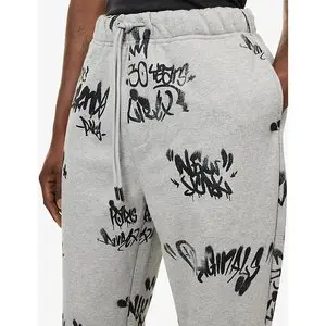 AVIREX Graffiti-print Wide-leg Cotton-blend Jogging Bottoms