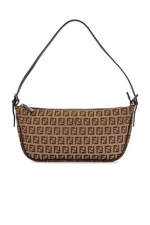 Fendi Zucchino Pochette Shoulder Bag - Brown