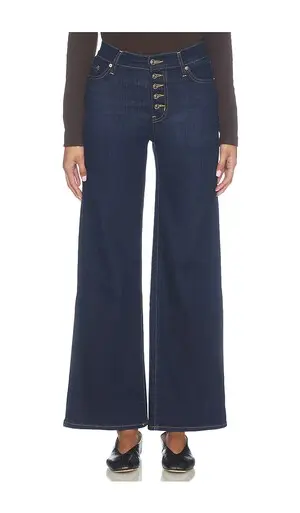 FRAME Le Slim Palazzo Exposed Button Jeans - Blue