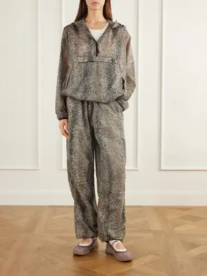 On Zendaya Snake-print Shell Wide-leg Pants