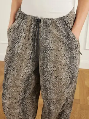 On Zendaya Snake-print Shell Wide-leg Pants