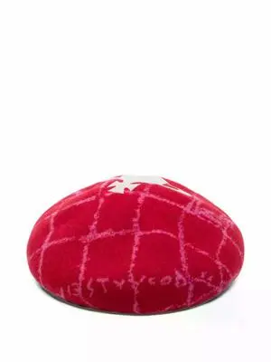 VIVIENNE WESTWOOD Orb Argyle Beret - Red
