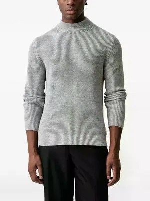 JOOP! Ribbed-knit Mock-neck Sweater - Grey