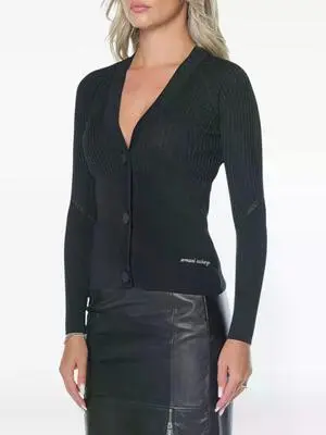 Armani Exchange Ribbed-knit V-neck Cardigan